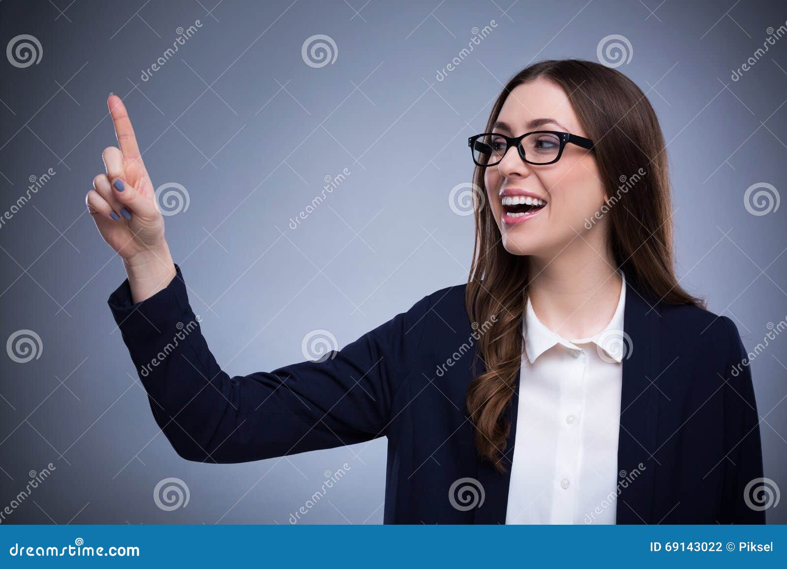Young woman pointing stock photo. Image of adult, confident - 69143022