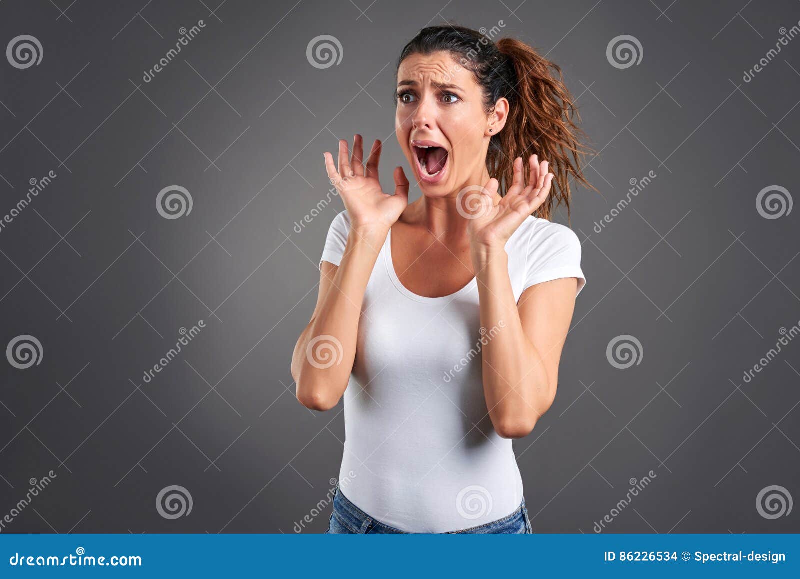 Young woman stock photo. Image of fear, face, beautiful - 86226534