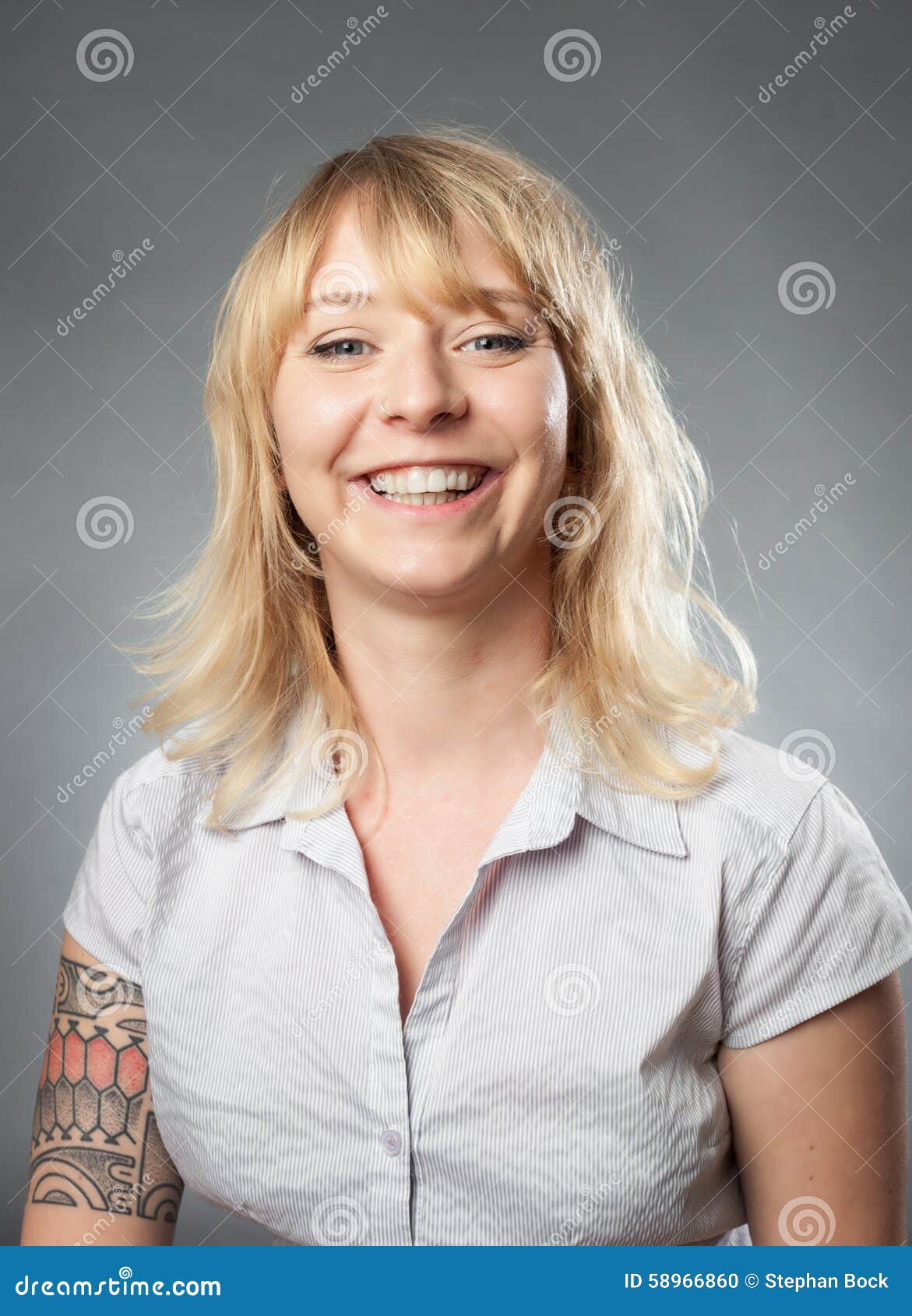Young Woman Portrait Happy Expression Stock Photo - Image of happy ...