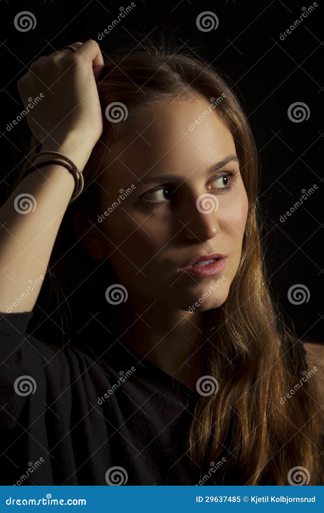 Young Woman Portrait Looking Serious Stock Image - Image of ...