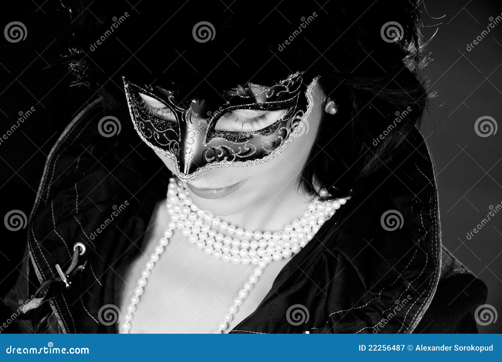 Young Woman Portrait with Mask Stock Image - Image of majestic, charm ...