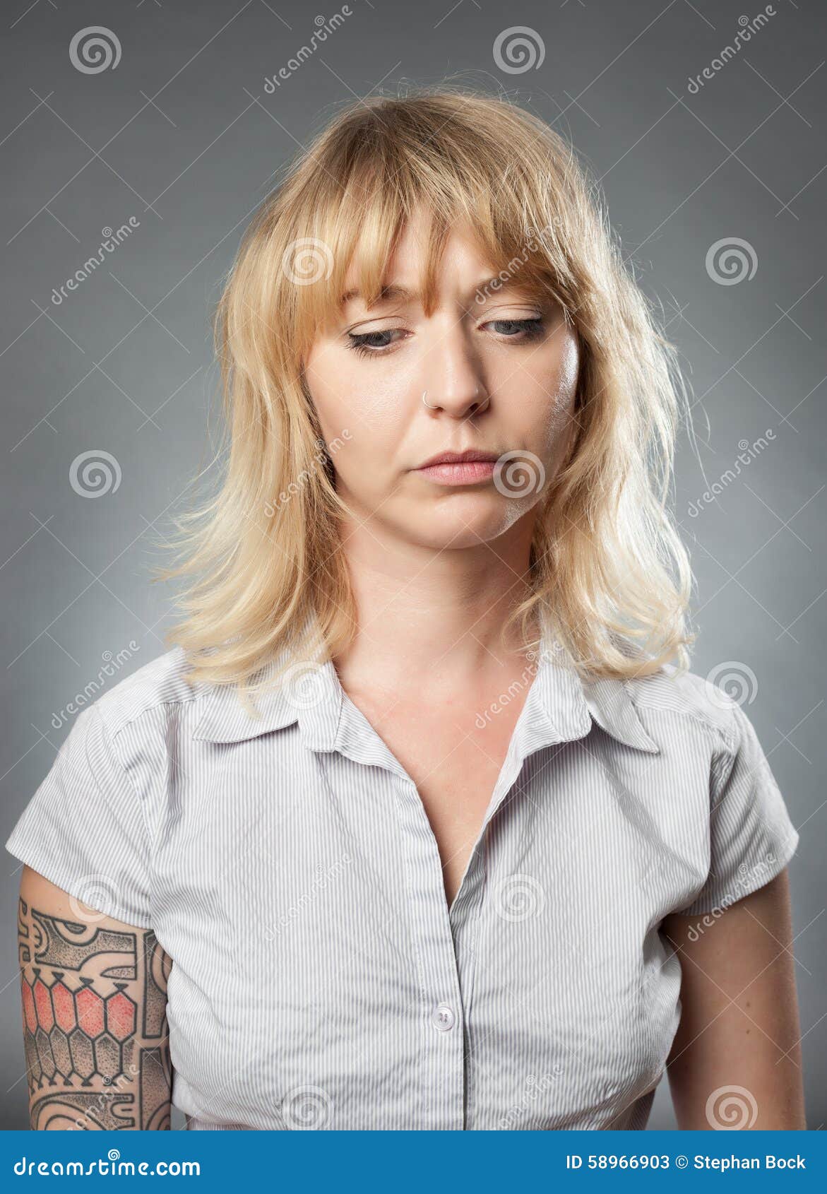 Young Woman Portrait, Sad Expression Stock Image - Image of ...