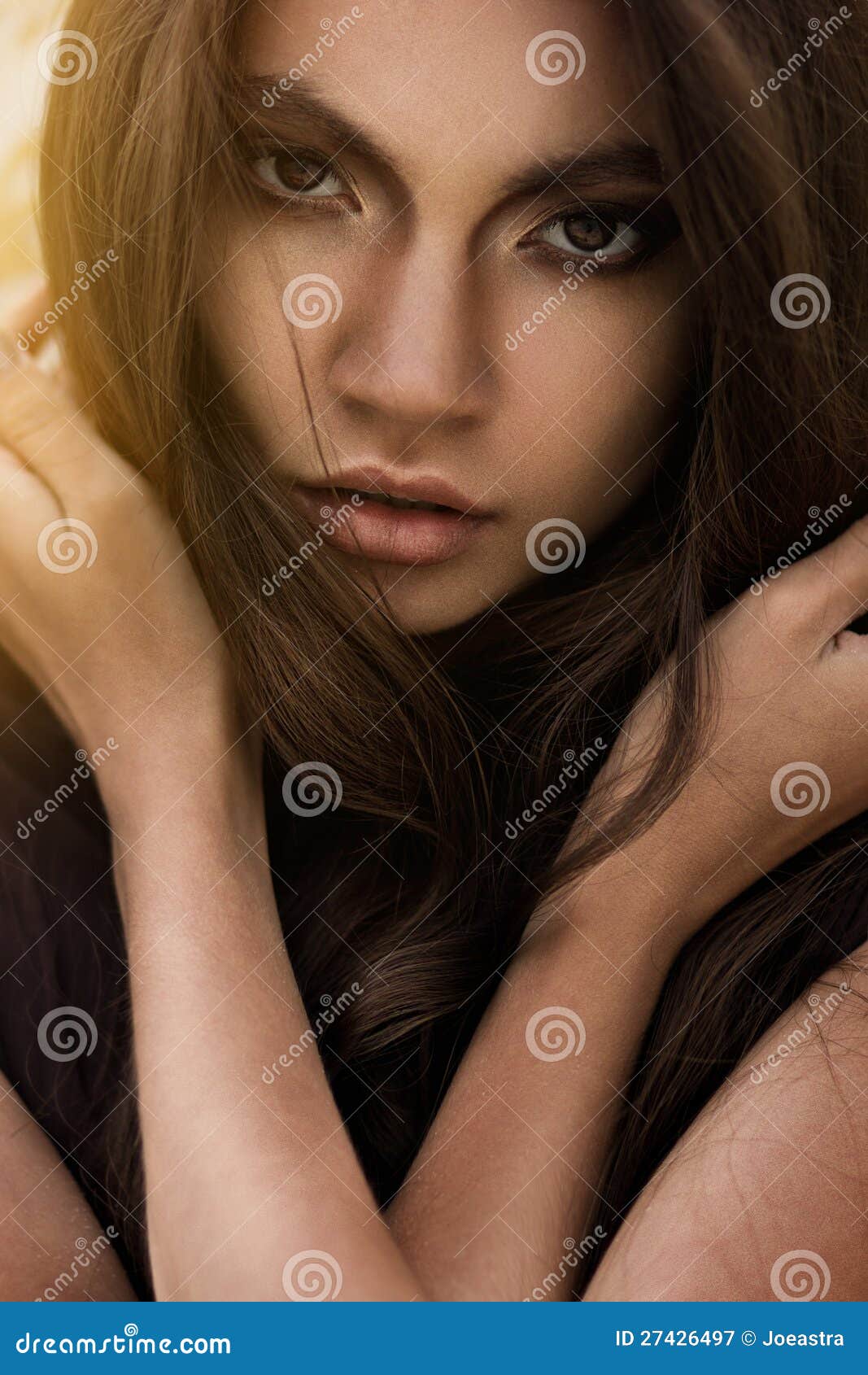 Young Woman Portrait with Sunshine Stock Image - Image of freshness ...
