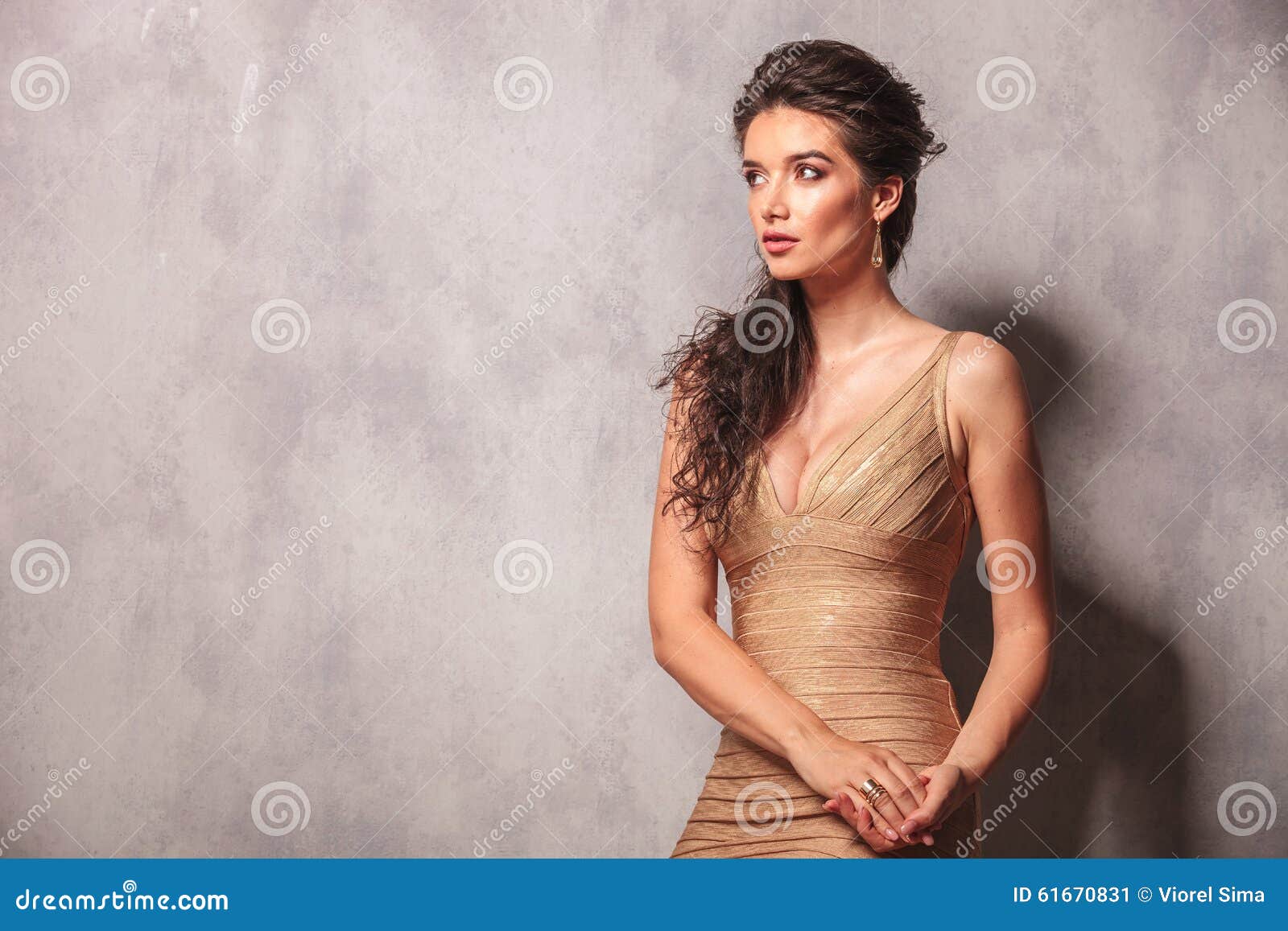 Woman Pose Arching Her Back While Touching Her Neck Royalty-Free Stock ...