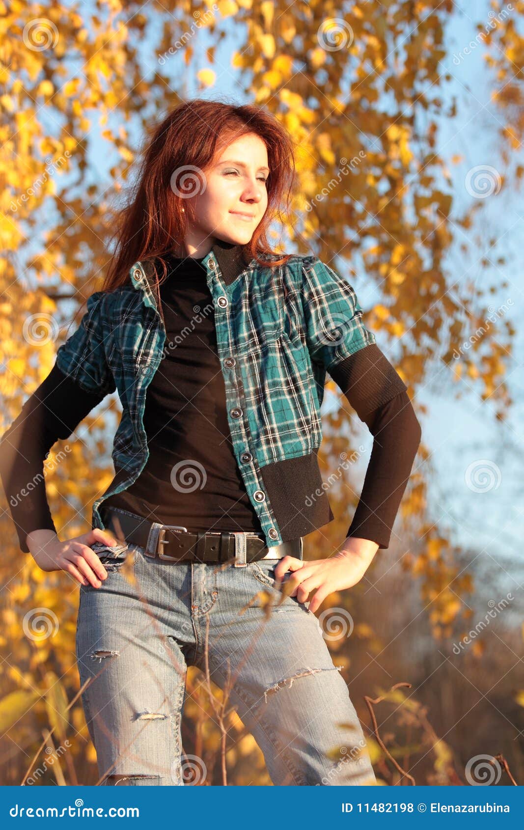 Young Woman Posing in the Fall Stock Photo - Image of white, pose: 11482198