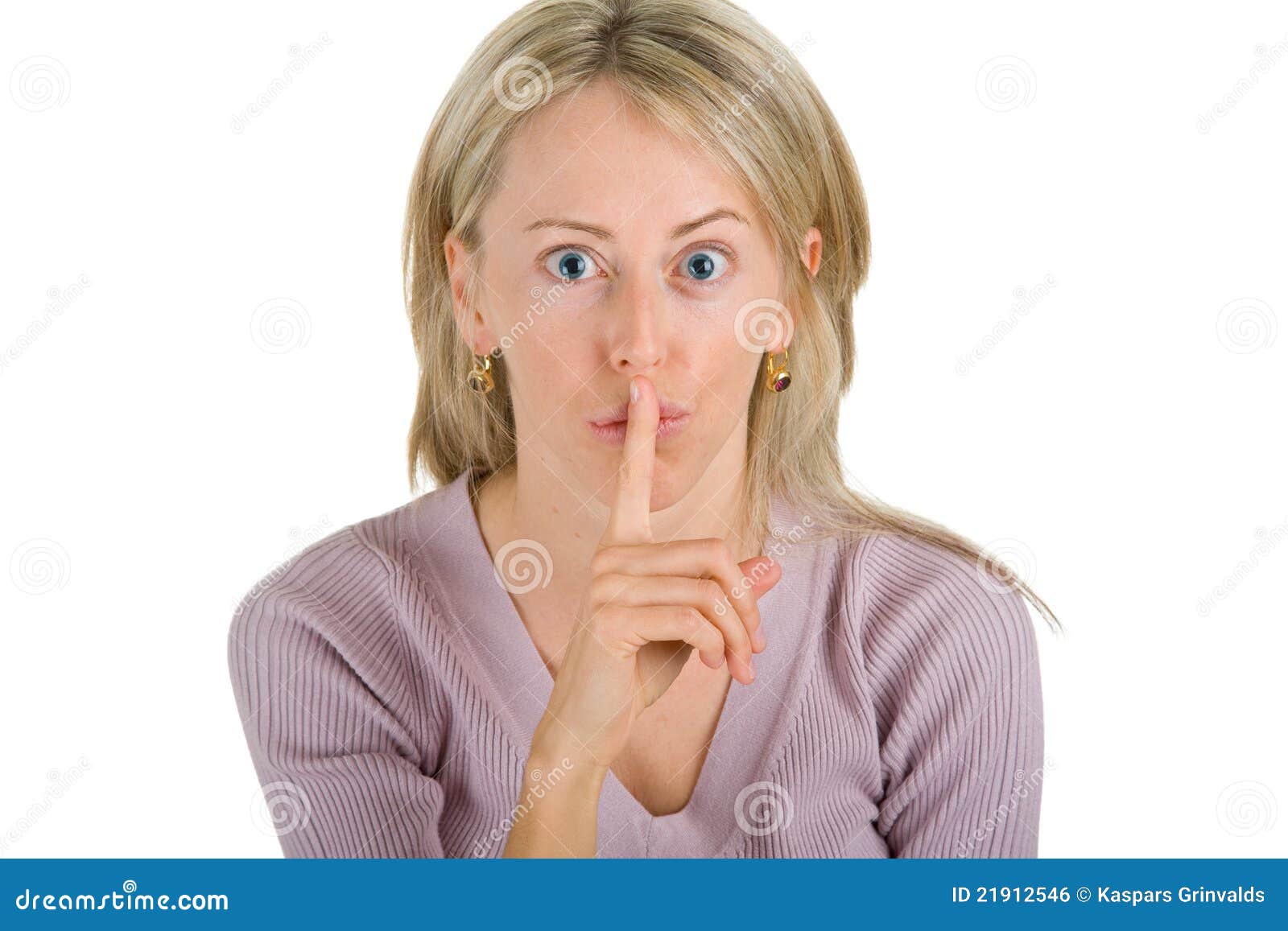 Young Woman Posing a Silence Gesture Stock Photo - Image of attractive ...