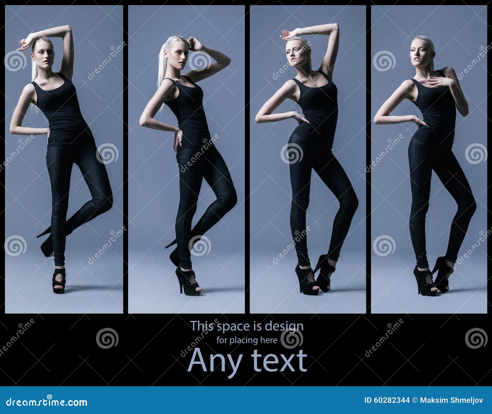 Young Woman Posing in a Studio Stock Photo - Image of collage, clothes ...