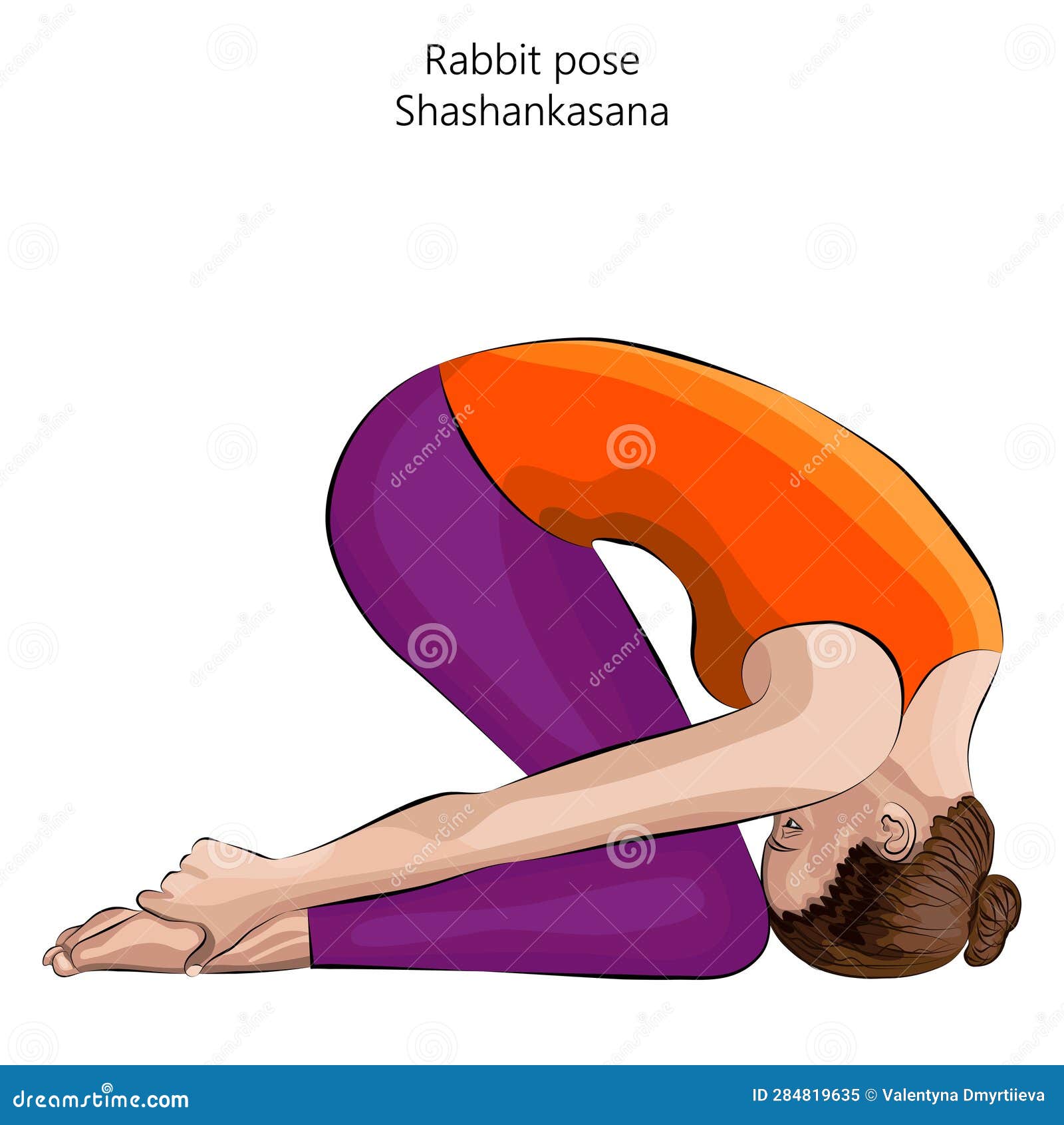 Rabbit Pose Yoga, 7 Color Chakra Watercolor Painting Pattern Royalty ...