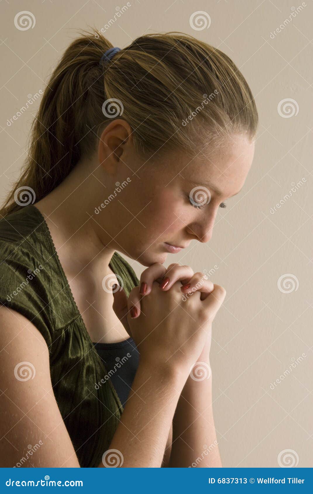 Young Woman Praying stock image. Image of religious, head - 6837313