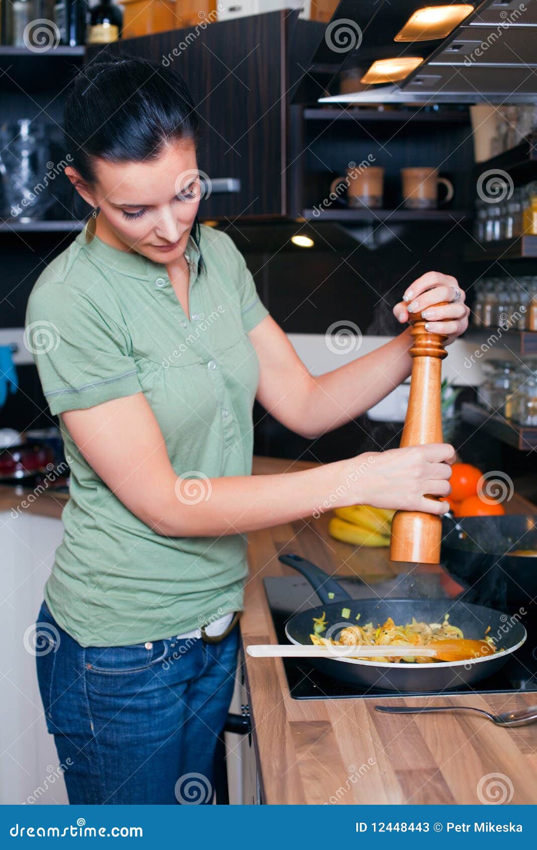 Young Woman Preparing Lunch Stock Image - Image of preparing ...