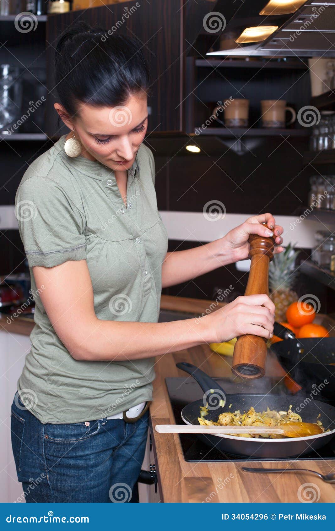 Young Woman Preparing Lunch Stock Photo - Image of appetite, people ...