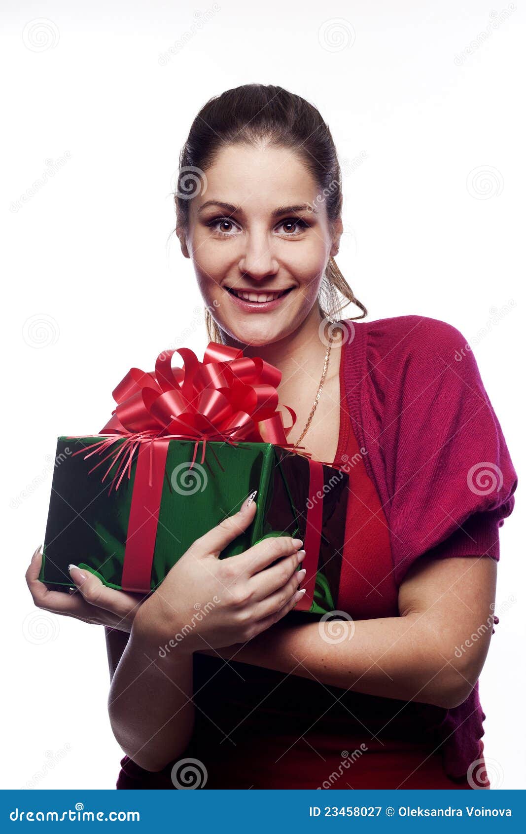 Young woman with present stock image. Image of sweet - 23458027