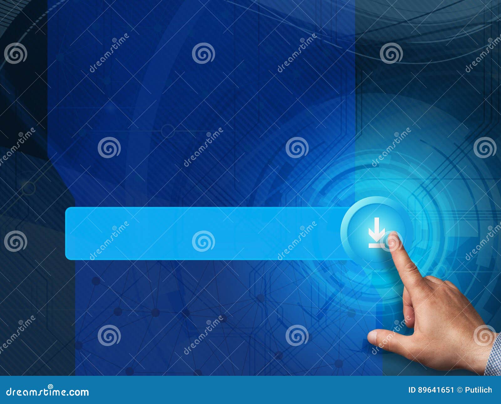 Young Woman Pressing High Tech Type of Modern Buttons Stock ...