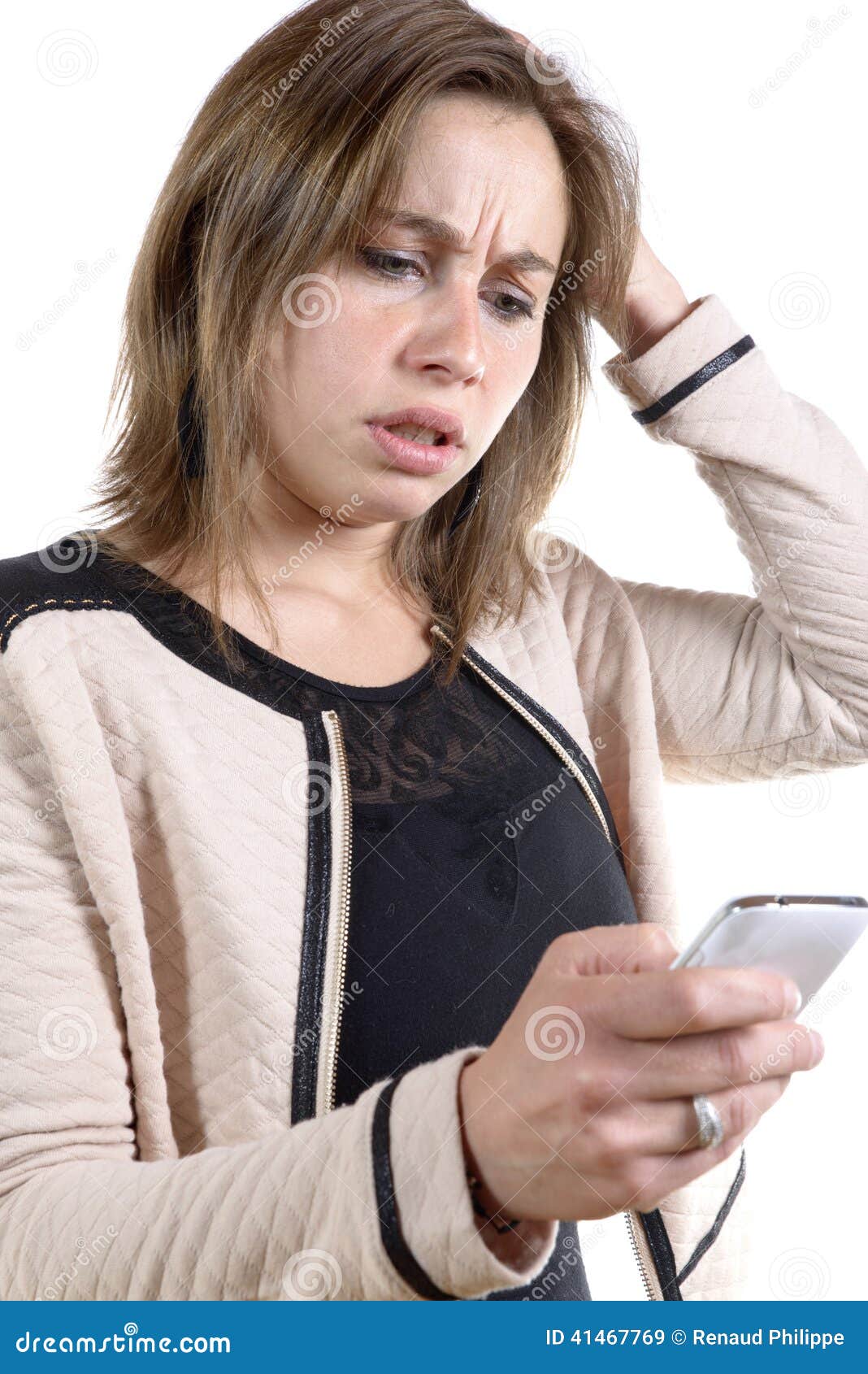 Young Woman with a Problem on the Phone Stock Image - Image of phone ...
