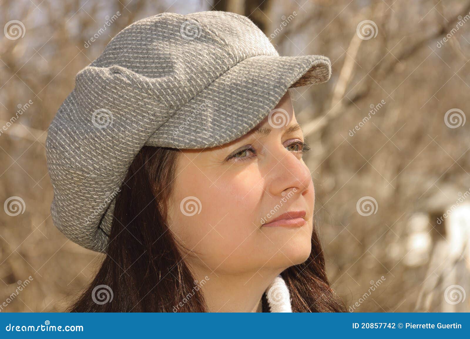 Young Woman Profile with a Cap Stock Photo - Image of retro, caucasian ...