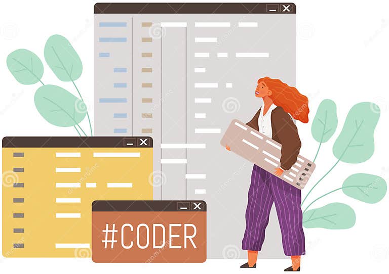 Young Woman Programmer Coding And Correct Errors In Project Girl