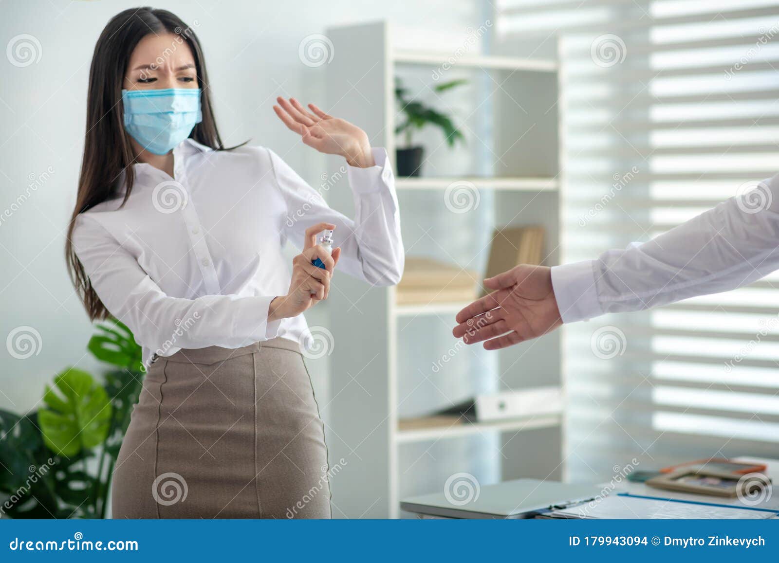 Young Woman in a Protective Mask Looking Scared Stock Photo - Image of ...