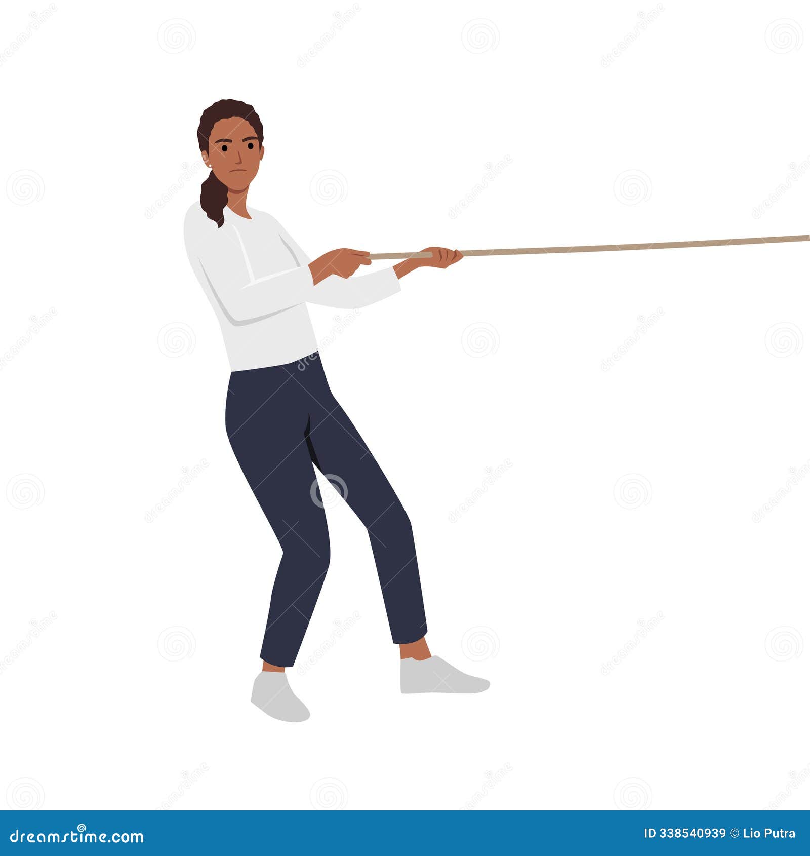 The Boy Pulling A Rope Illustration Drawing Royalty-Free Stock Image ...