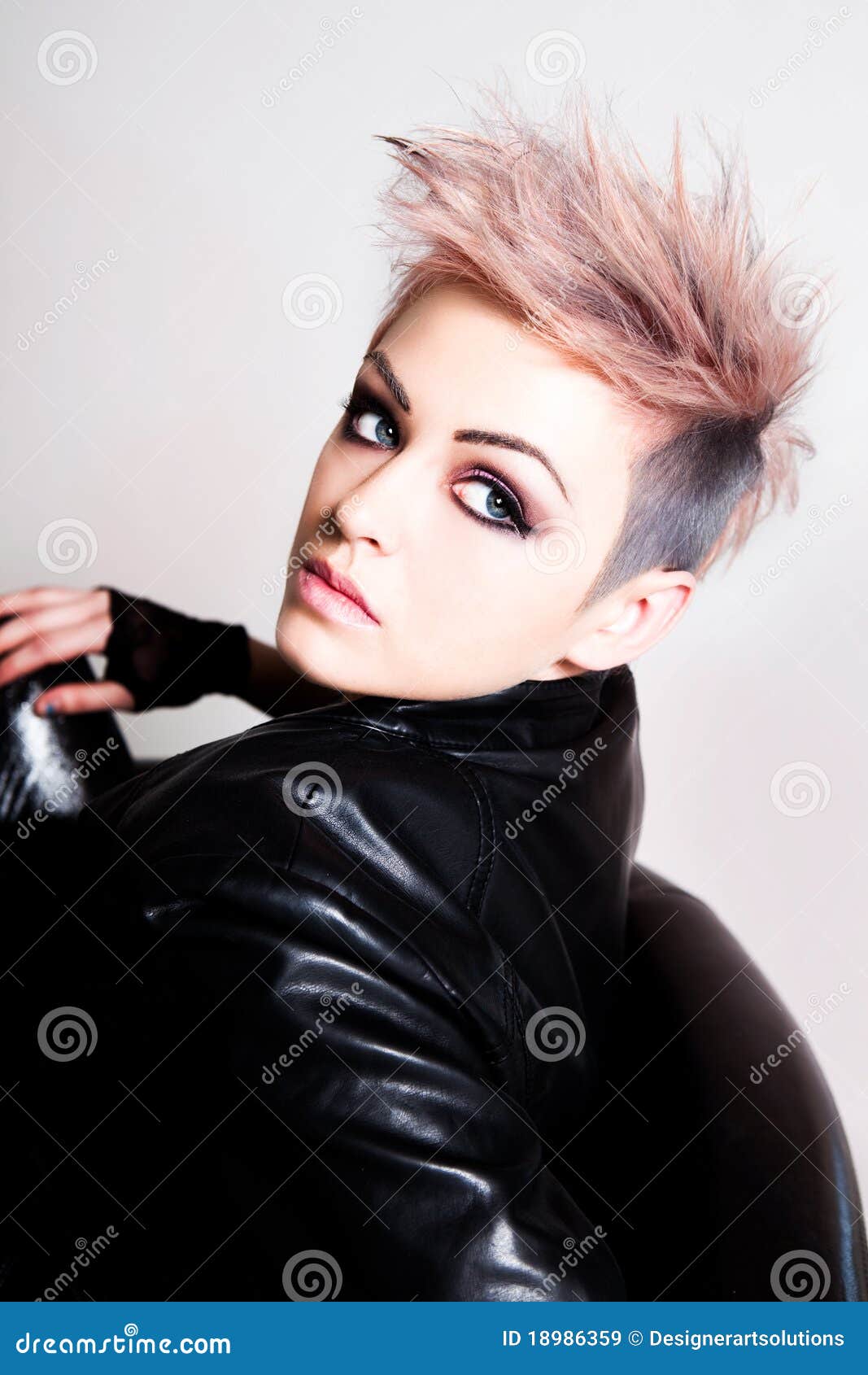Young Woman in Punk Attire stock image. Image of fashion - 18986359