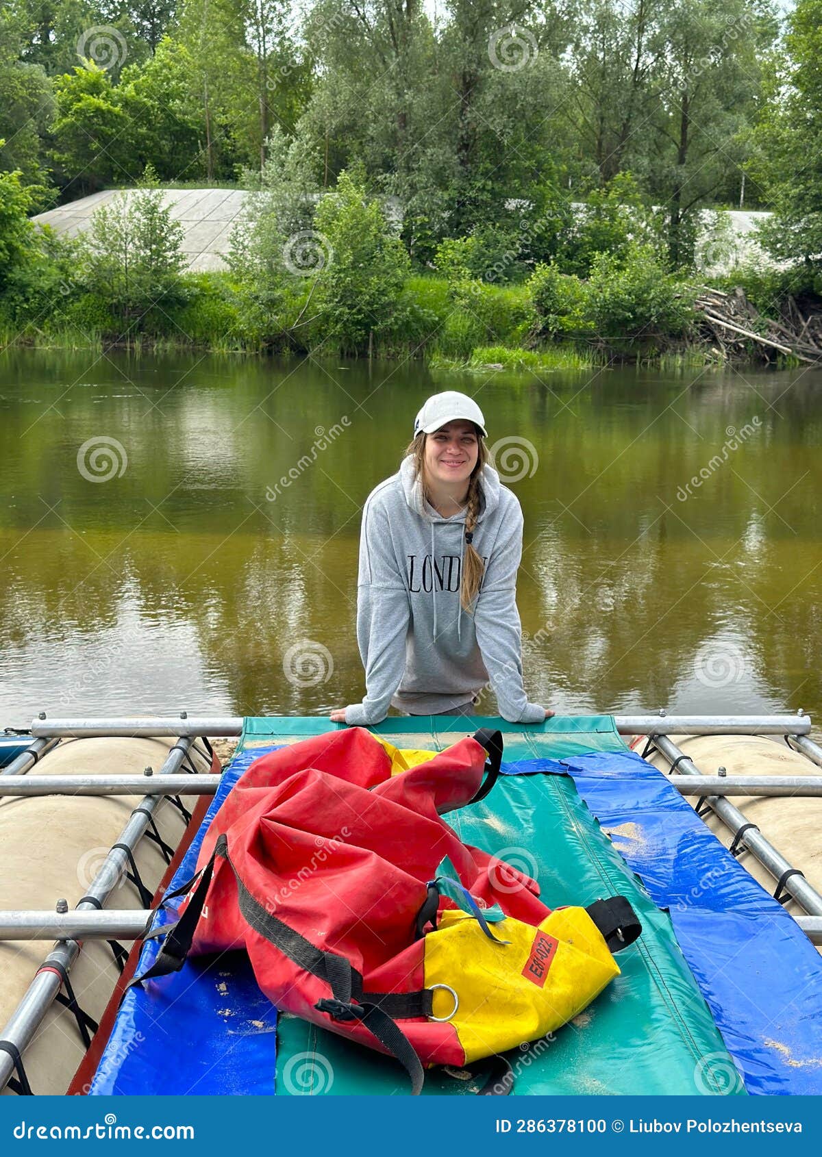 Young Woman Rafting on the River Stock Photo - Image of summer, kayaker ...