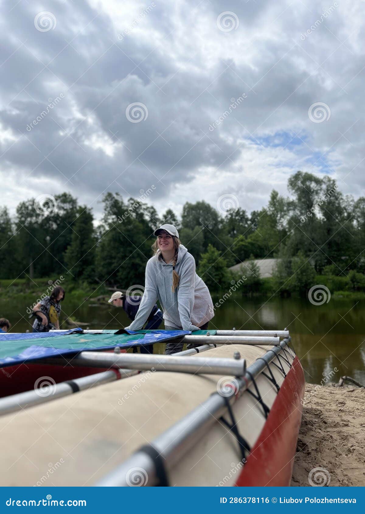 Young Woman Rafting on the River Stock Photo - Image of kayak, kayaking ...