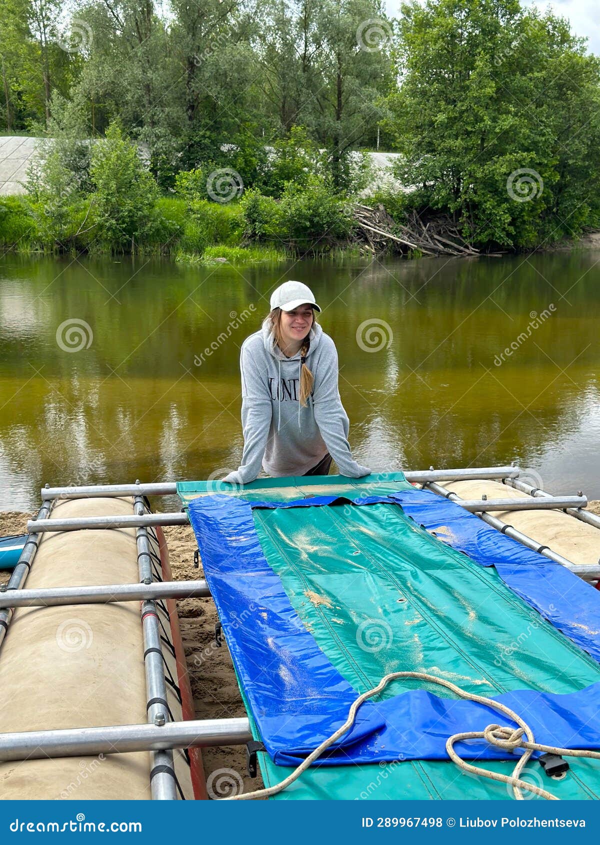 Young Woman Rafting on the River Stock Photo - Image of extreme ...