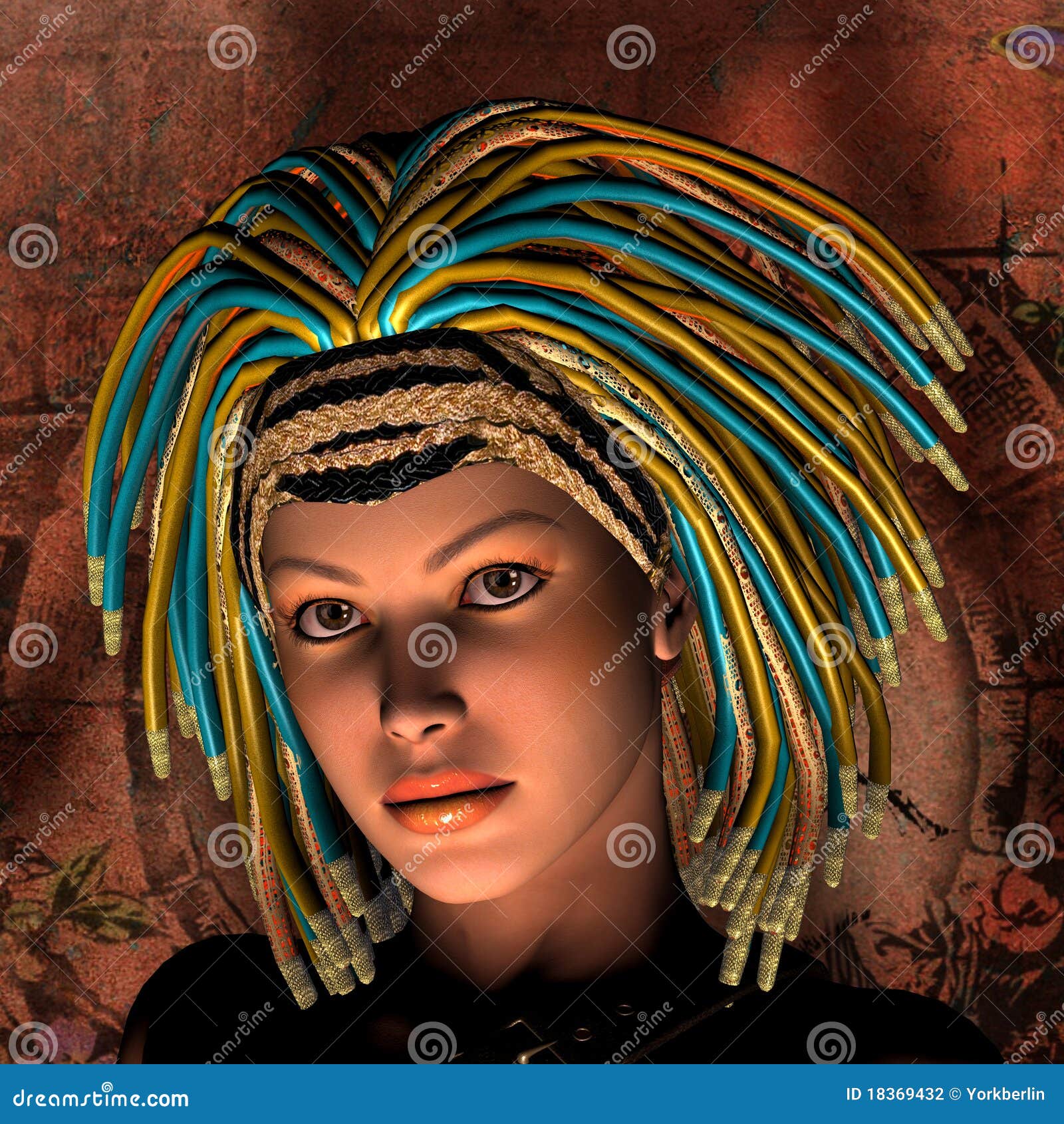 Young Woman with Rasta Hair Stock Illustration - Illustration of nose ...