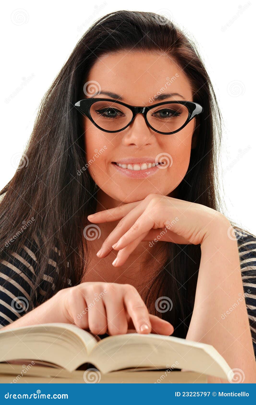 Young Woman Reading a Book. Student Learning Stock Image - Image of ...