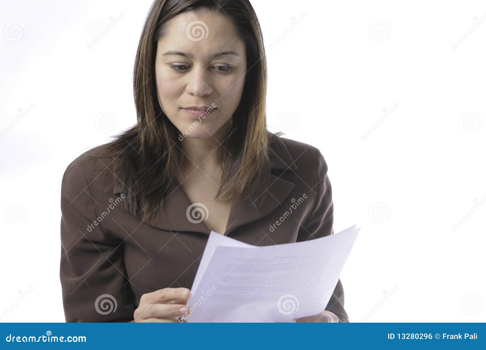 Young Woman Reading a Document. Stock Photo - Image of depressed ...