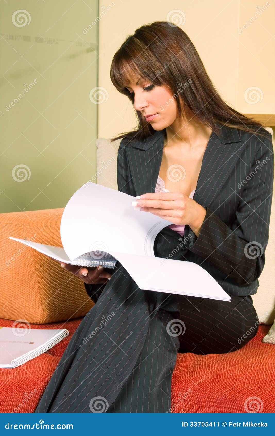 Young Woman Reading Document Stock Image - Image of high, caucasian ...