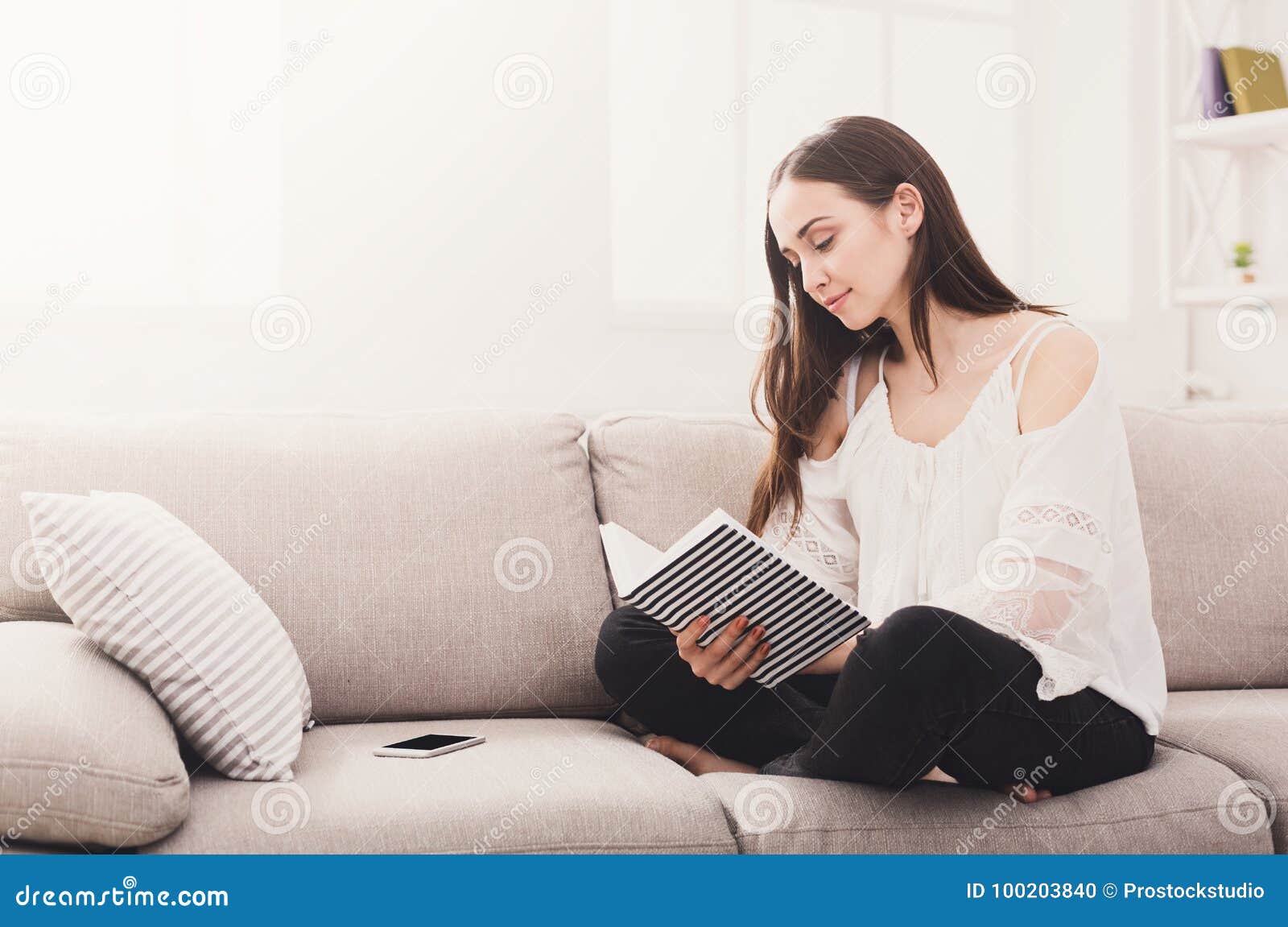 Young Woman Reading Her Notes Stock Photo - Image of attractive, female ...