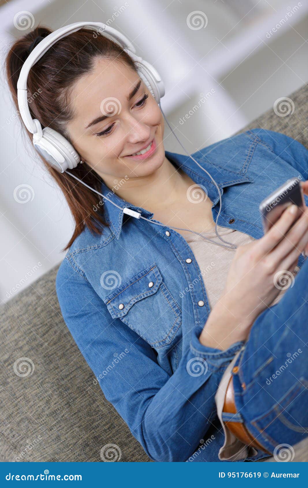 Young woman reading text stock image. Image of subscription - 95176619