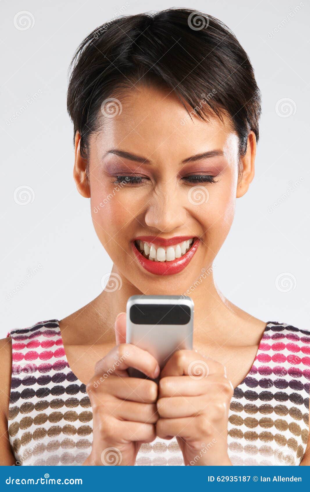 Young Woman Reading Text Message Stock Image - Image of messaging ...