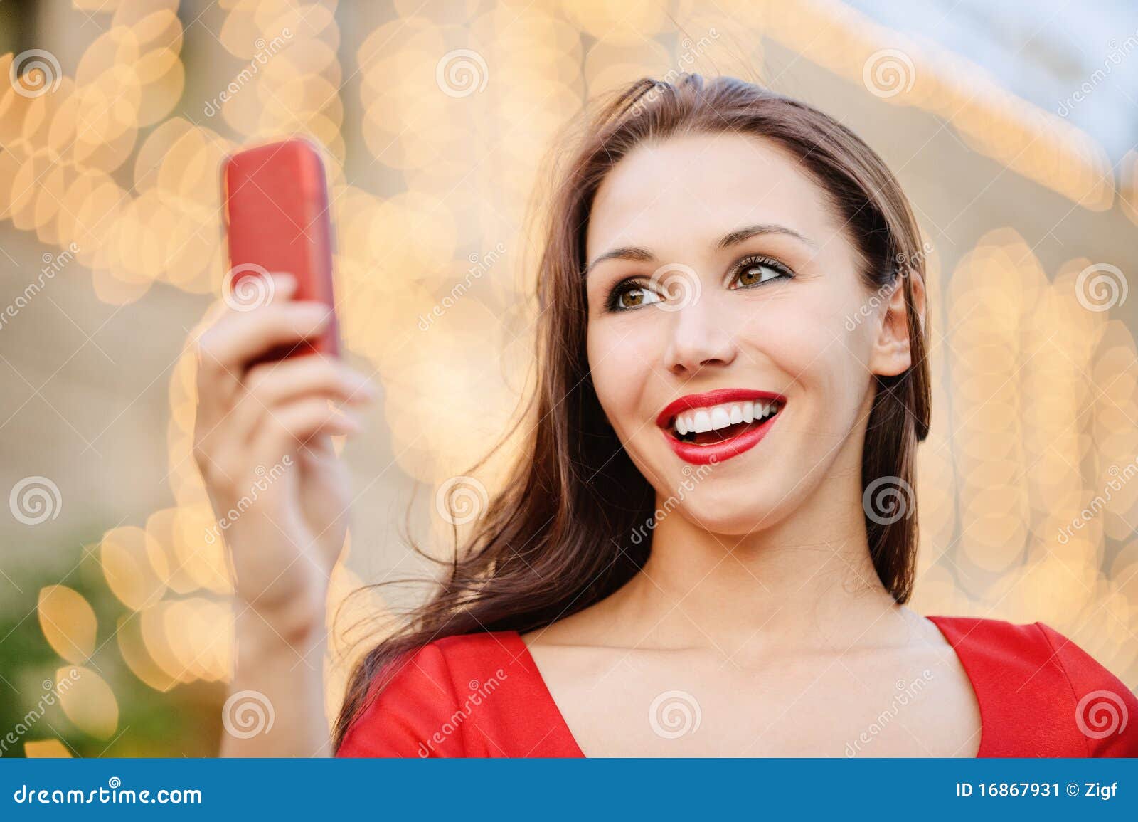 Young Woman Reads Text Message Stock Image - Image of calls, caucasian ...