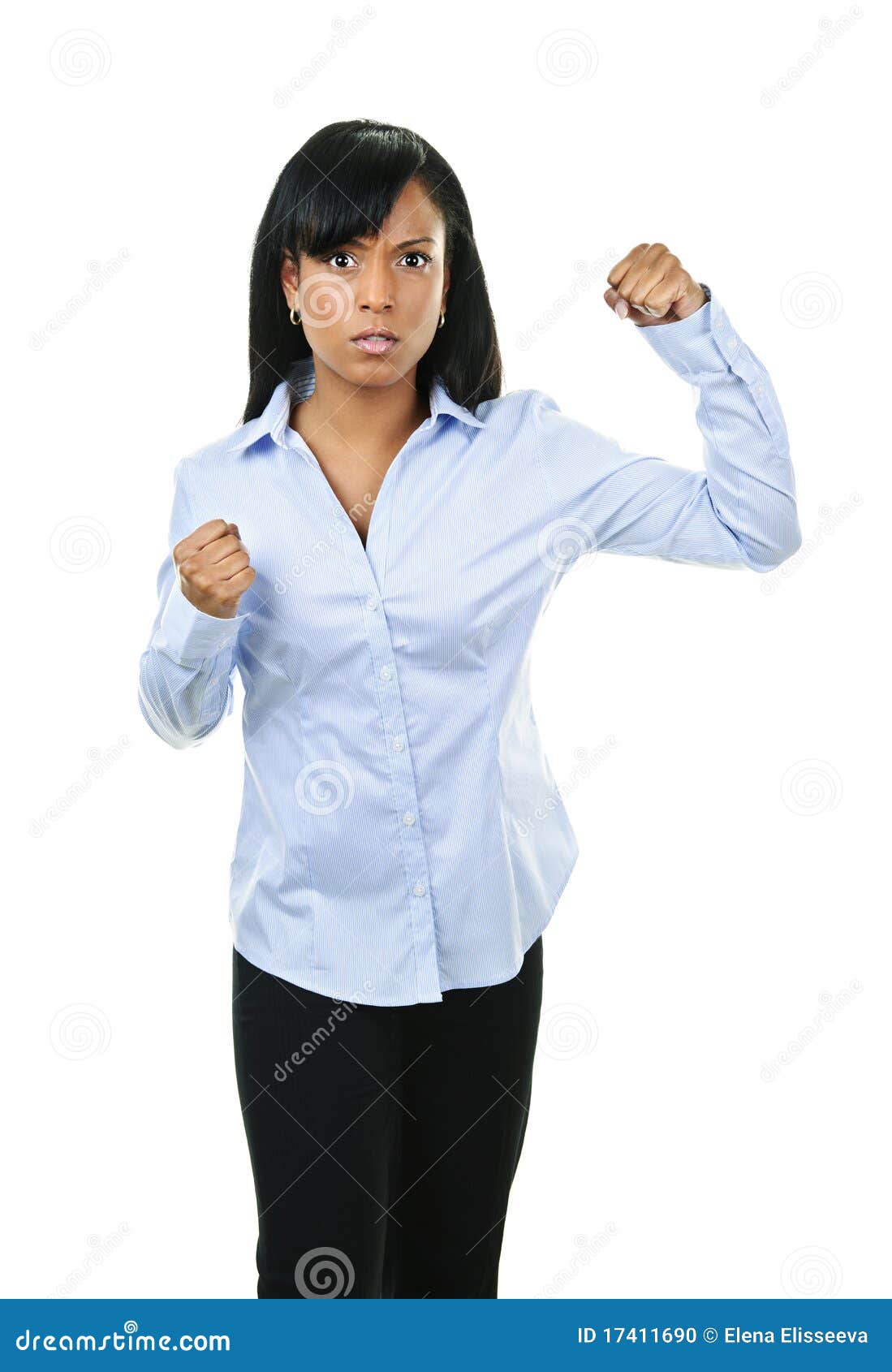 Young woman ready to fight stock photo. Image of female - 17411690