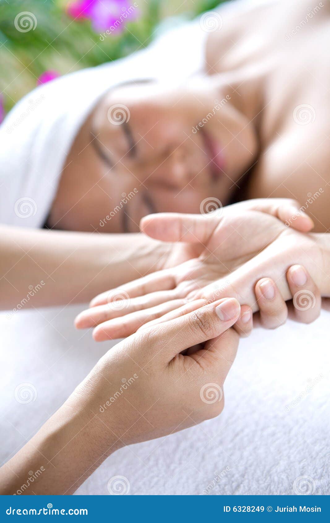 Young Woman Receiving Hand Massage Stock Image - Image of feel ...