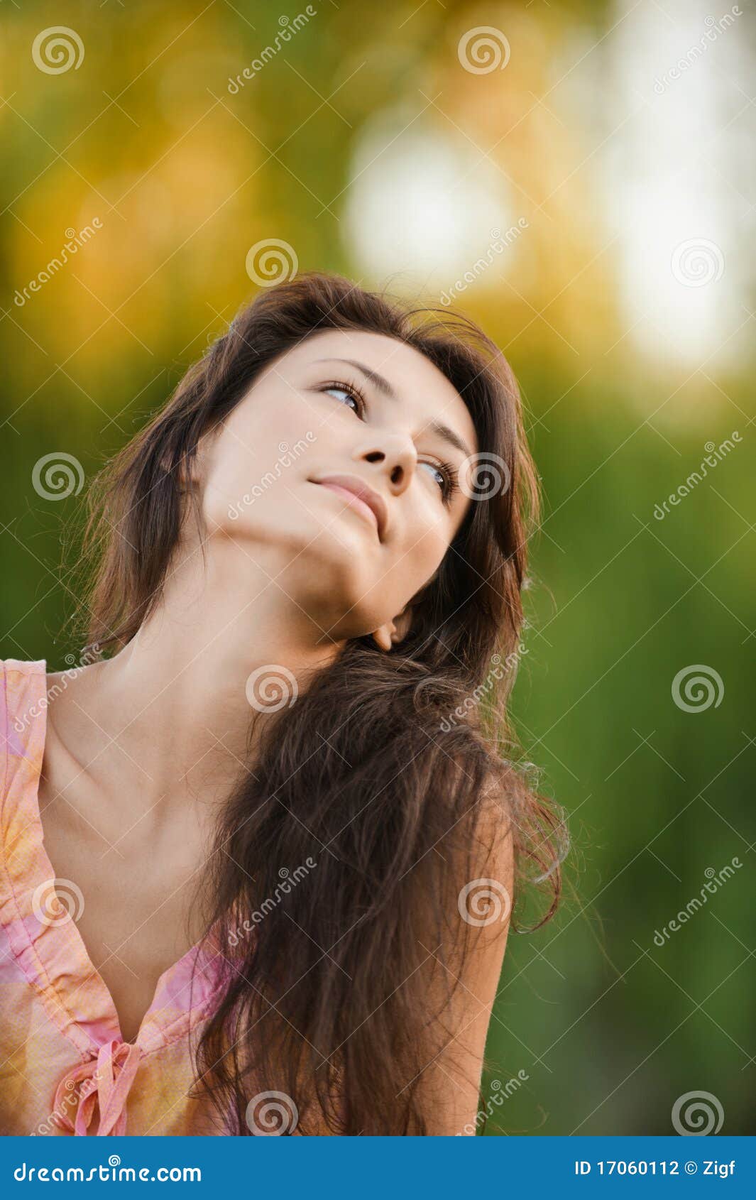 Young woman recollects stock photo. Image of attractive - 17060112