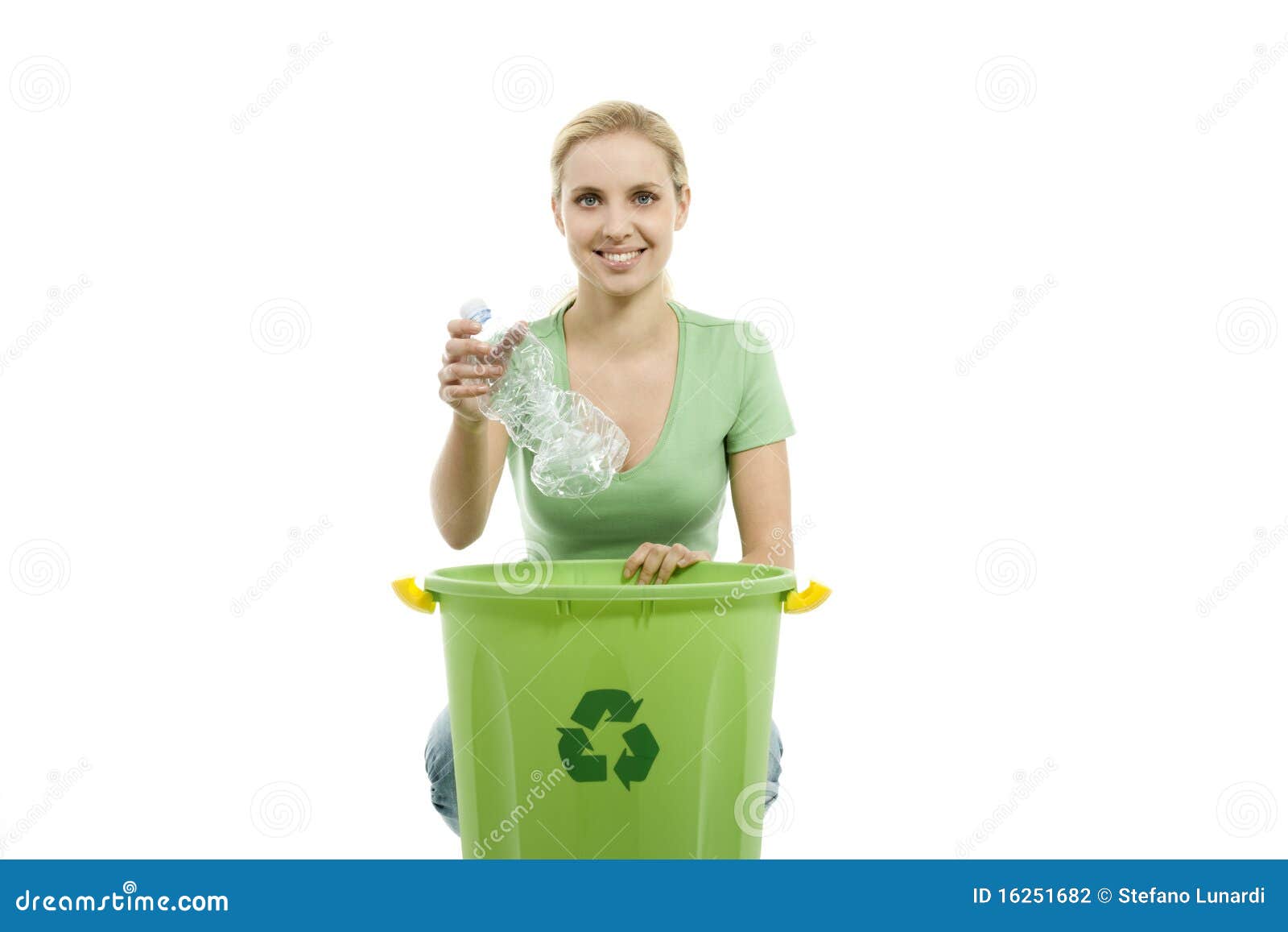 Young woman recycling stock photo. Image of isolated - 16251682