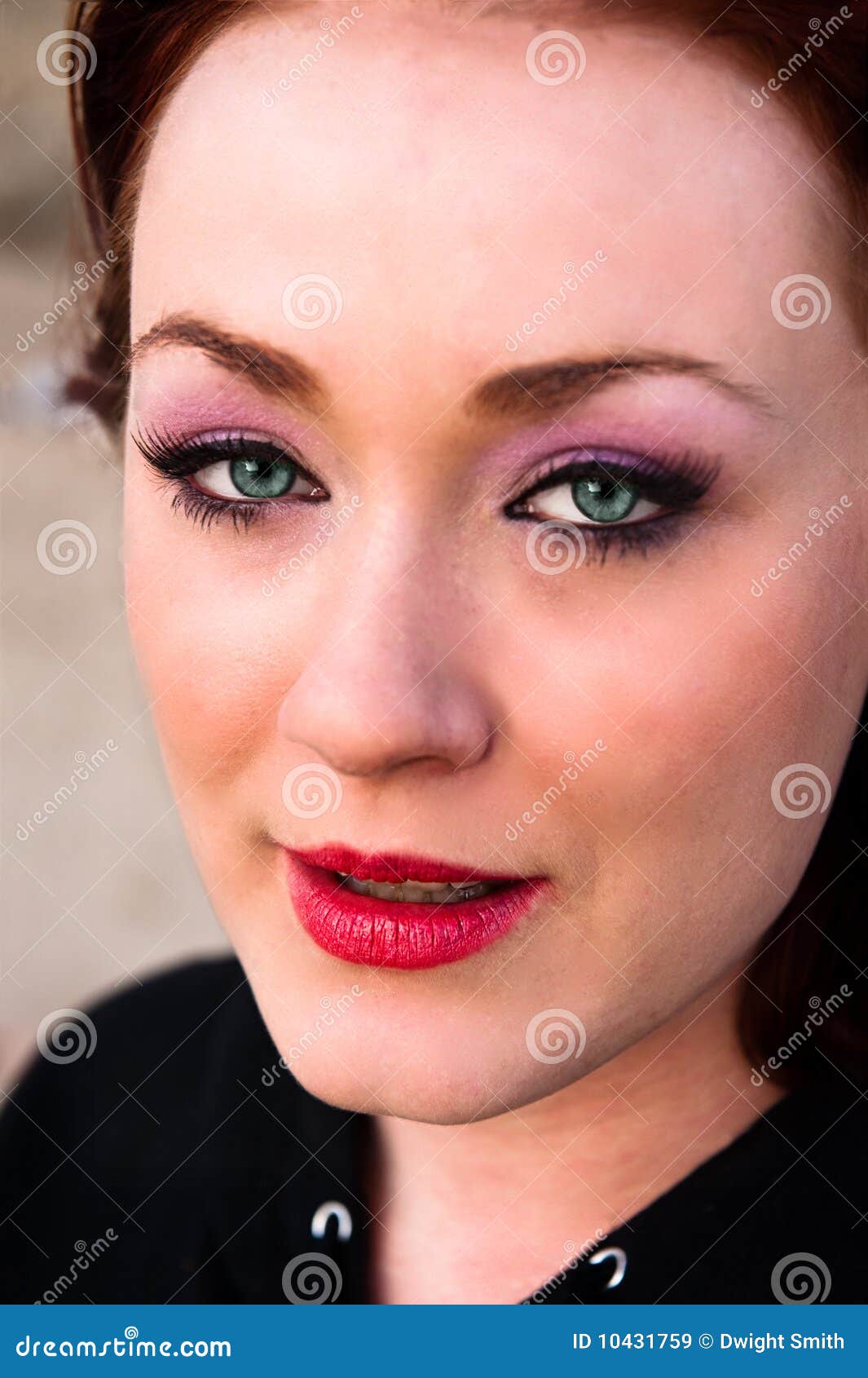 Young Woman with Red Lipstick Stock Image - Image of happy, female ...