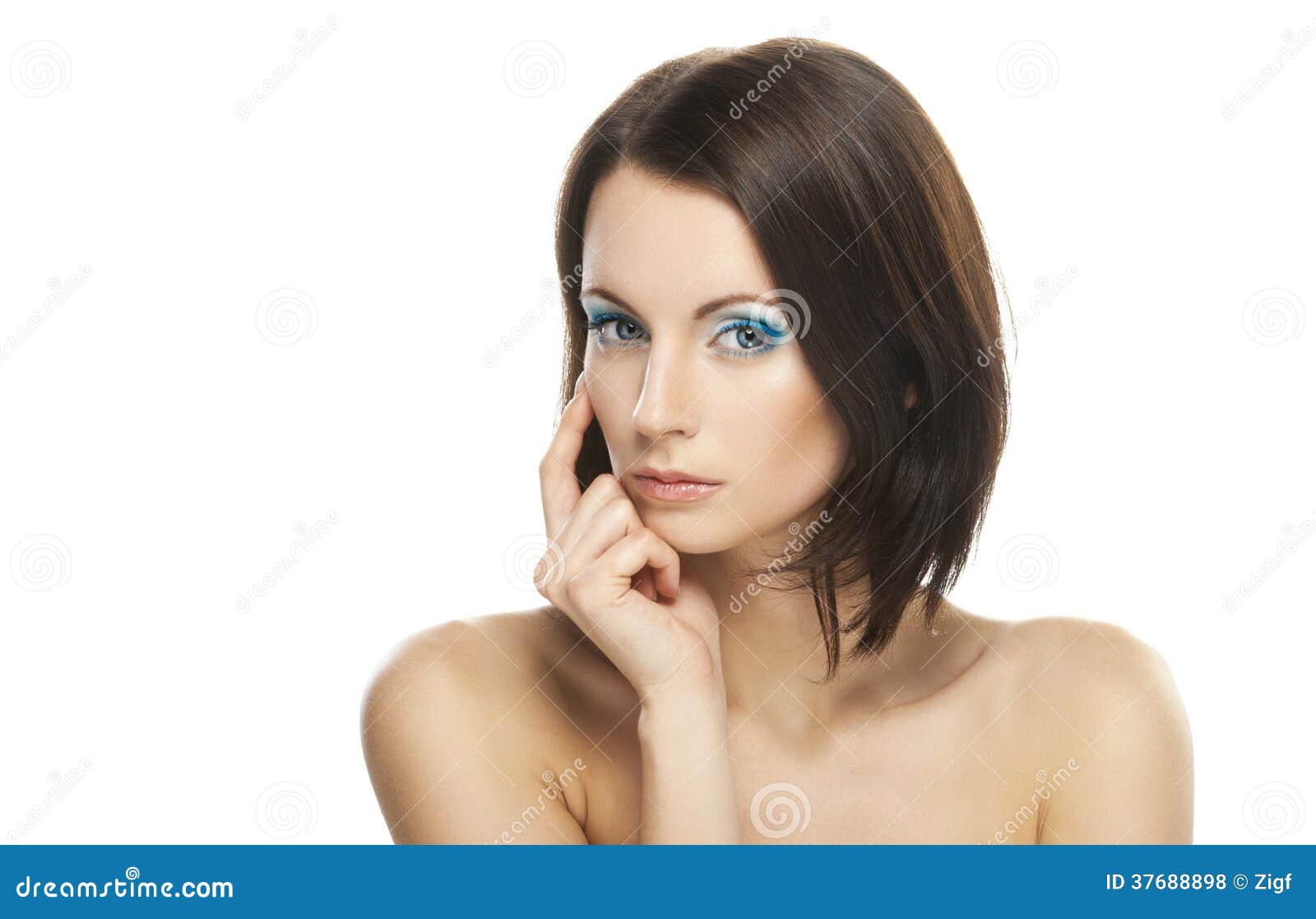 Young woman reflecting stock photo. Image of head, copyspace - 37688898