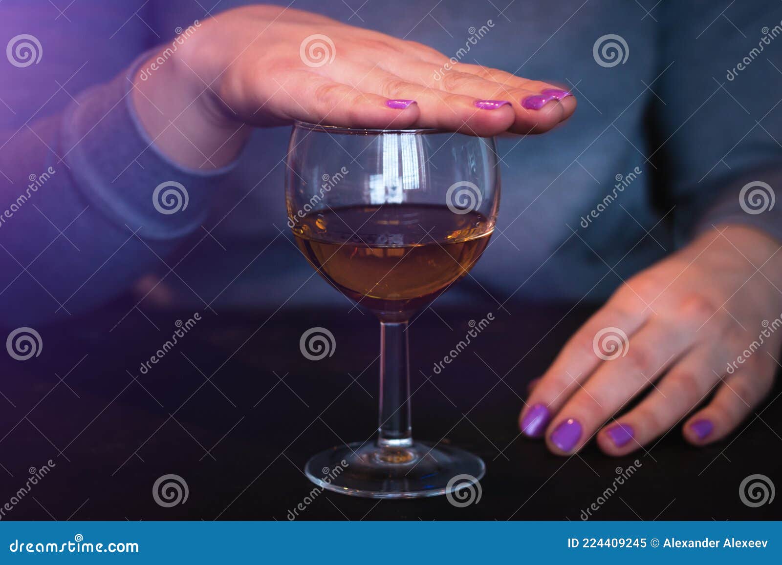 Young Woman Refuses To Drink Alcohol Stock Image - Image of healthy ...