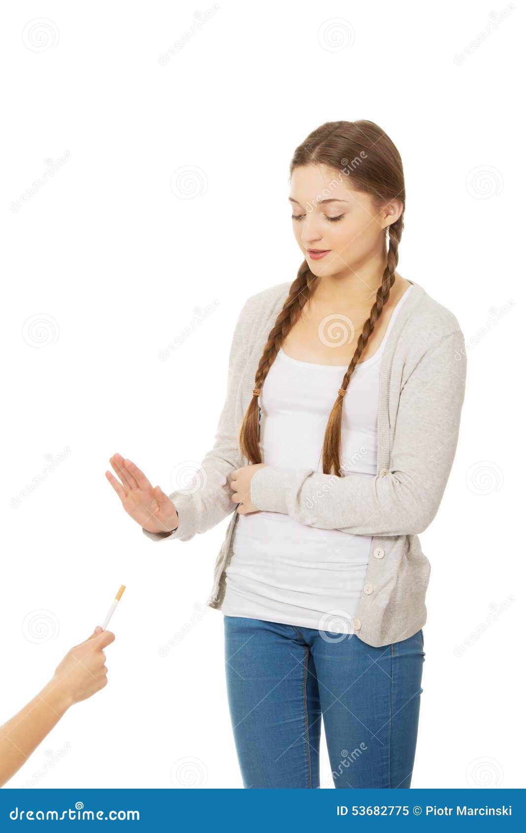 Young Woman Refuses To Smoke. Stock Image - Image of health, cigarette ...