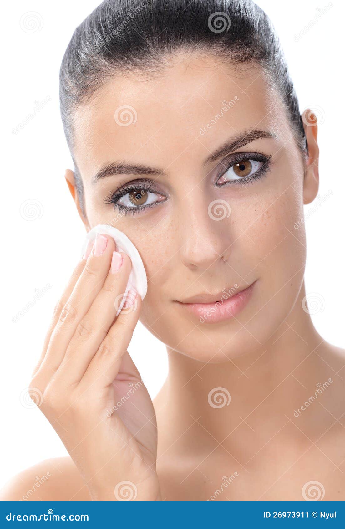 Young Woman Removing Makeup Stock Image - Image of 2025, european: 26973911