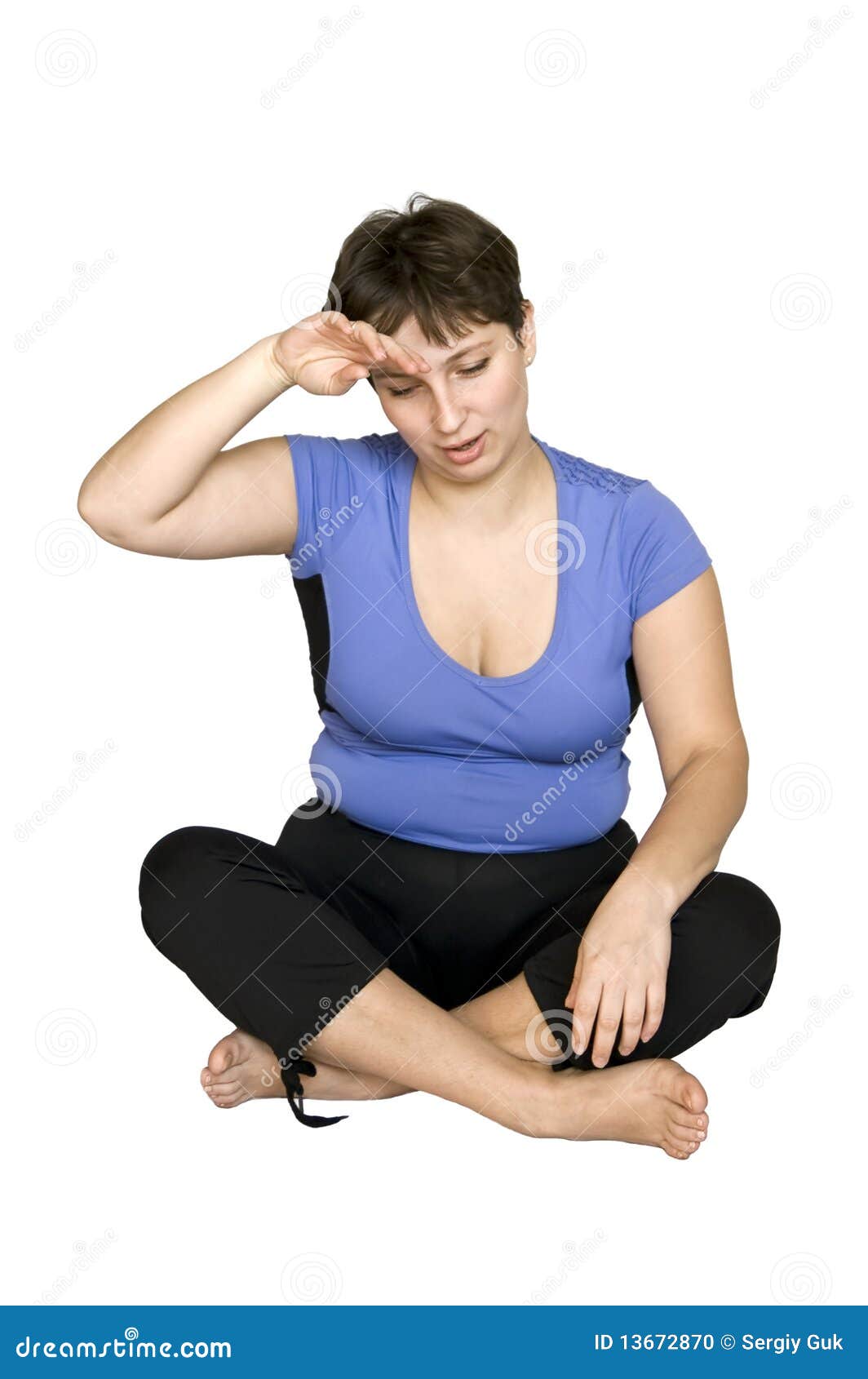 Young Woman Resting after Exercise. Stock Photo - Image of background ...