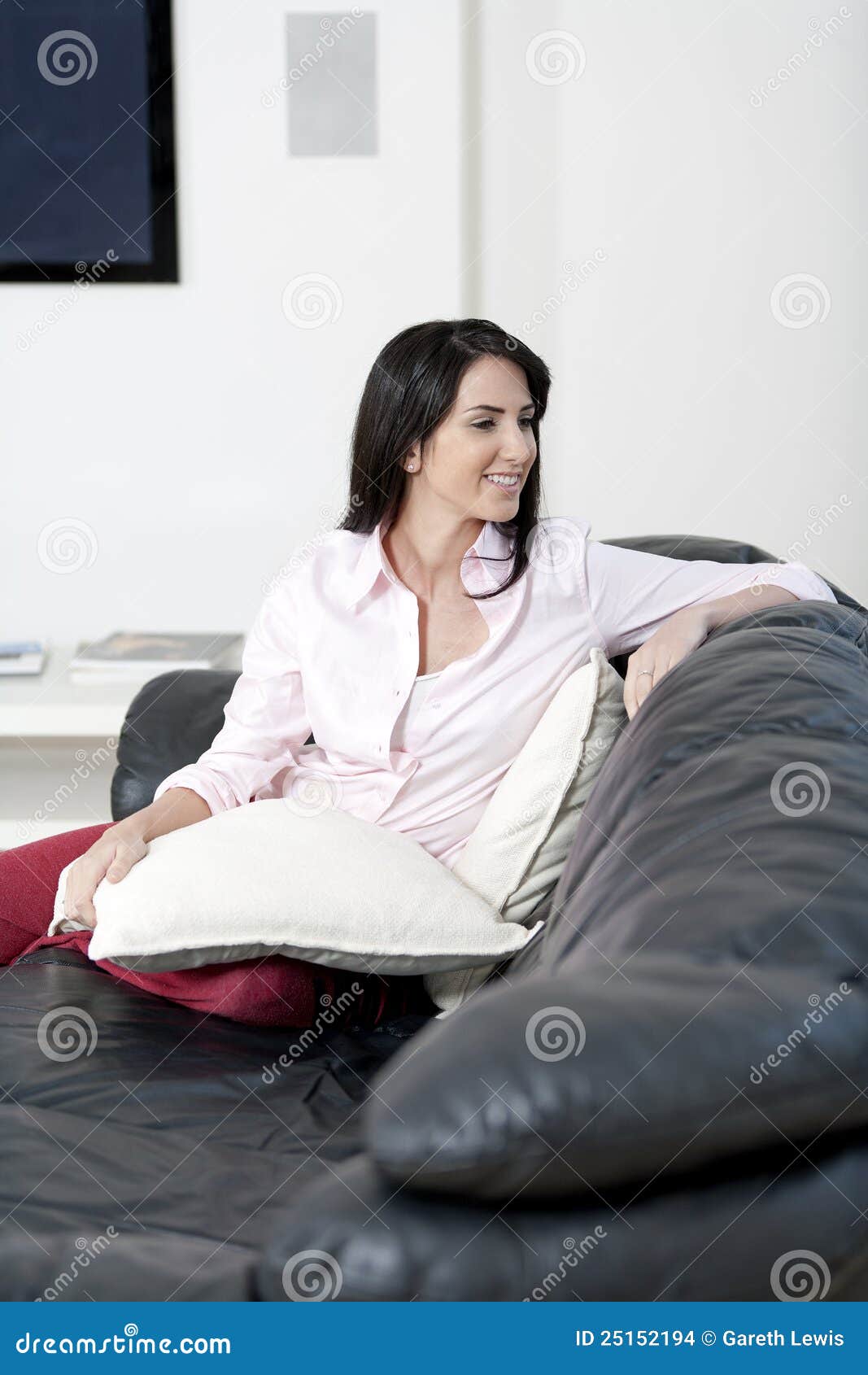 Young Woman Resting on Sofa Stock Photo - Image of home, happy: 25152194