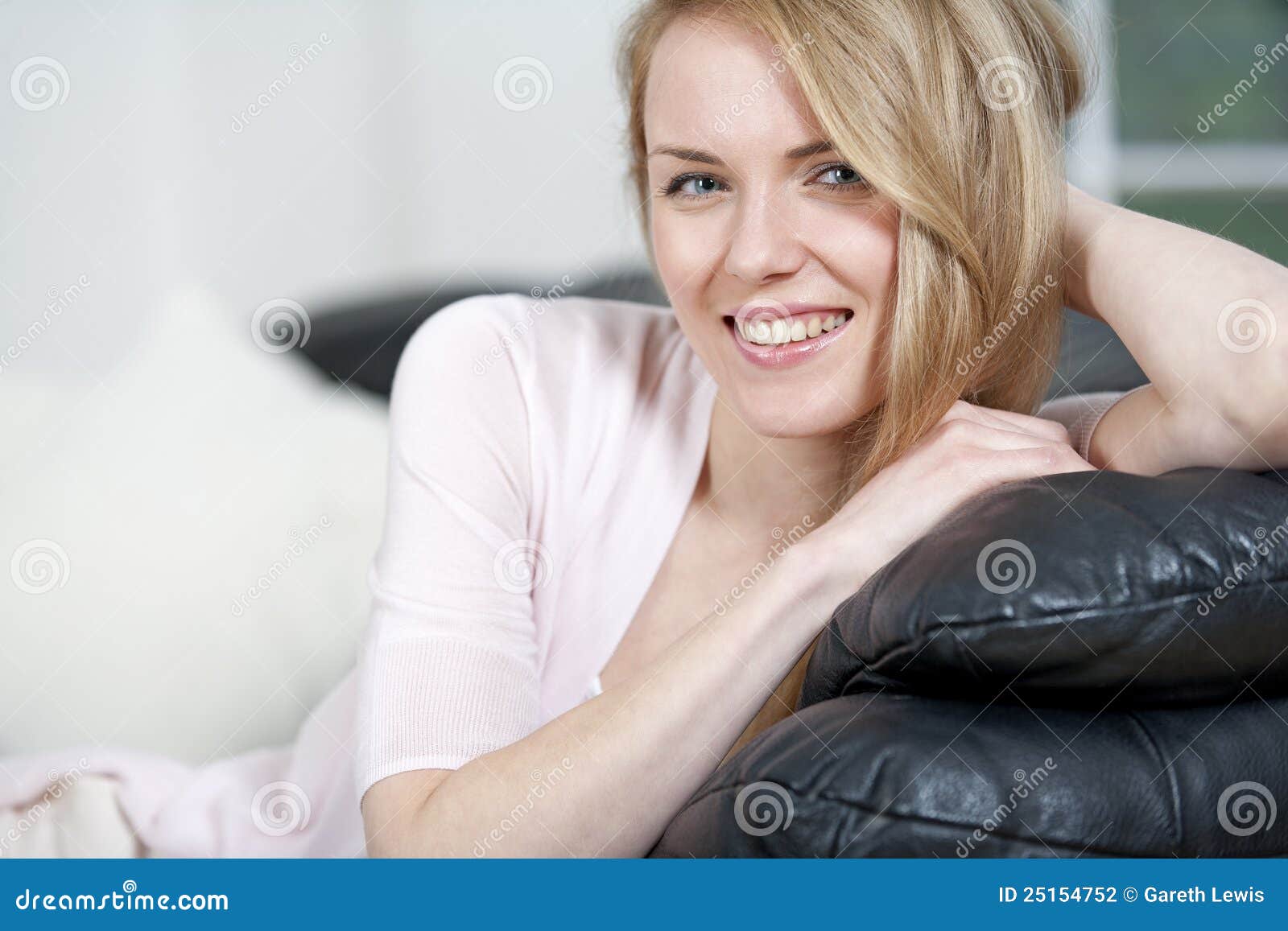 Young Woman Resting on Sofa Stock Photo - Image of home, relaxing: 25154752