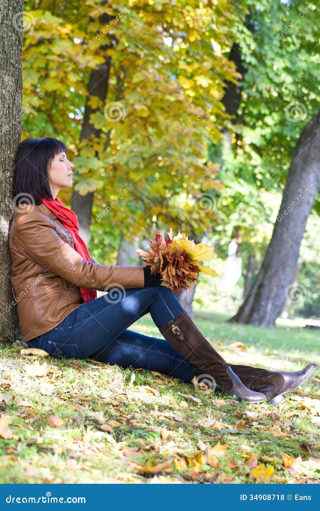 Young woman resting stock photo. Image of thinking, brown - 34908718
