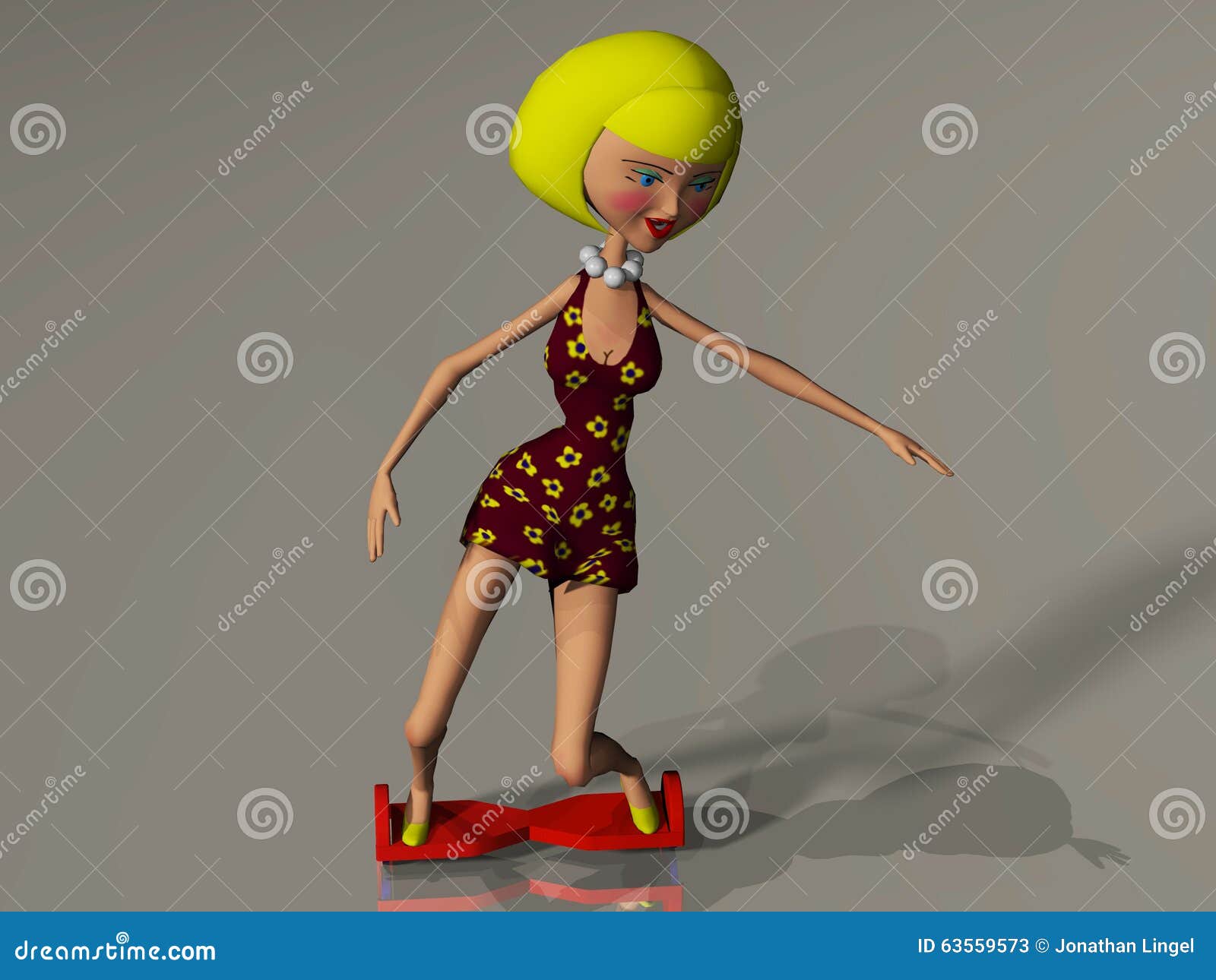 Young Woman Riding a Hoverboard Stock Illustration - Illustration of ...
