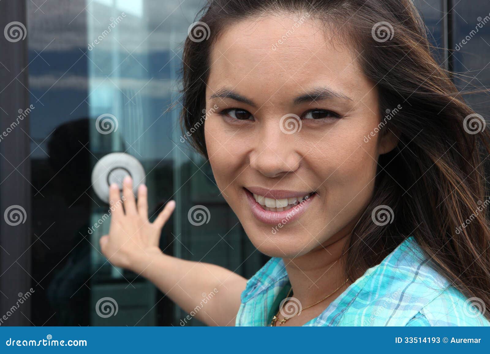 Young woman ringing bell stock image. Image of confident - 33514193
