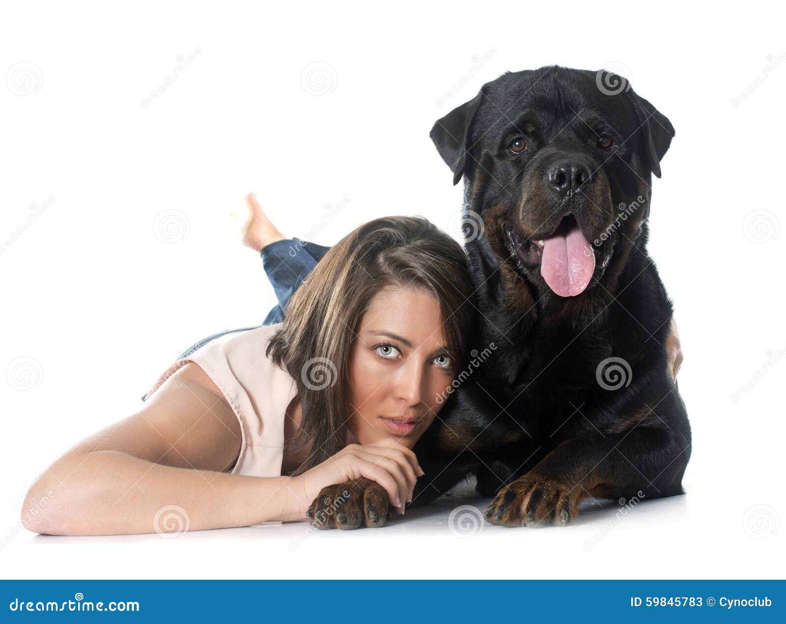 Young woman and rottweiler stock image. Image of rottweiler - 59845783